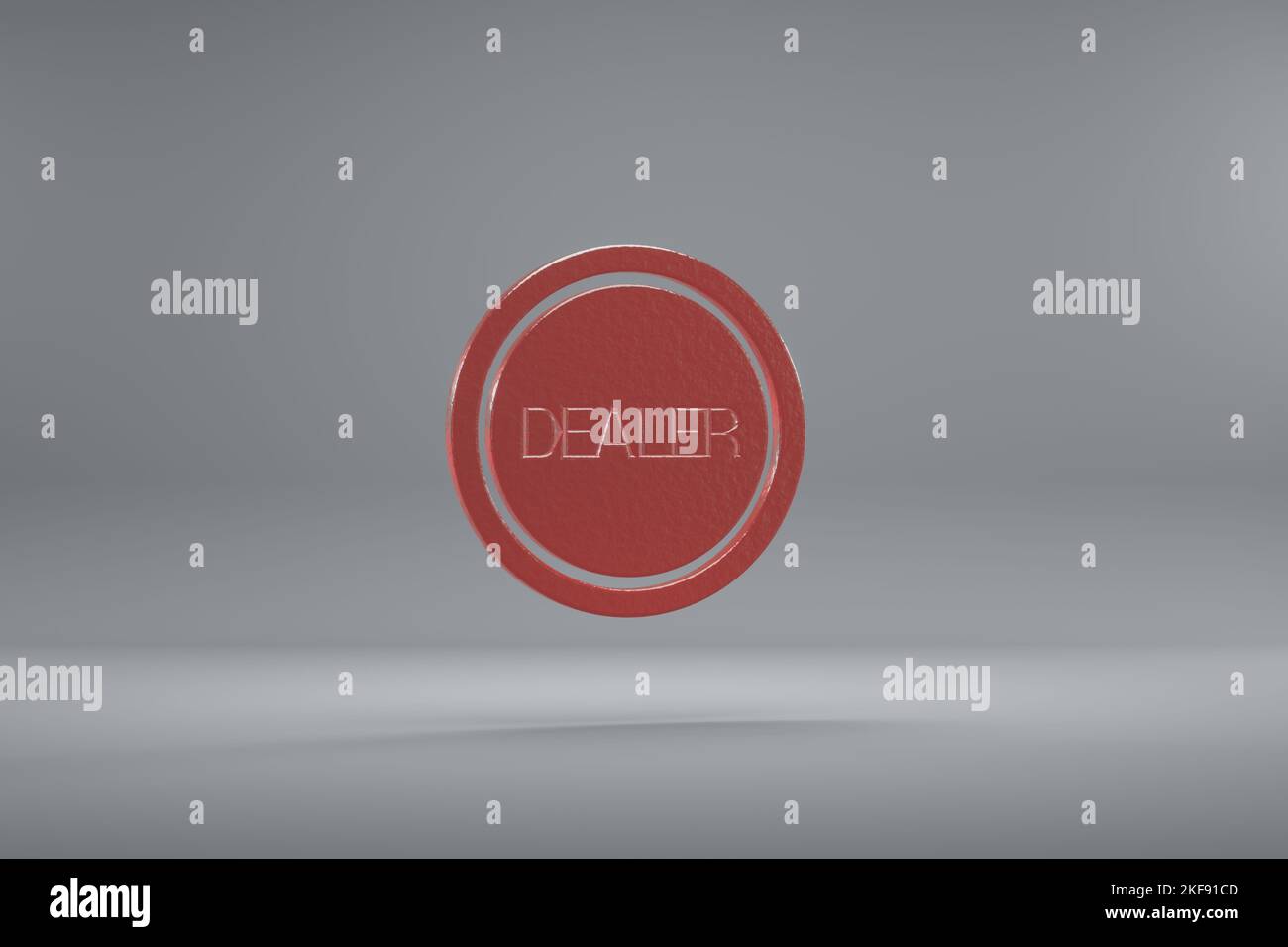 Beautiful illustration Dealer Badge red symbol icons on a grey ...