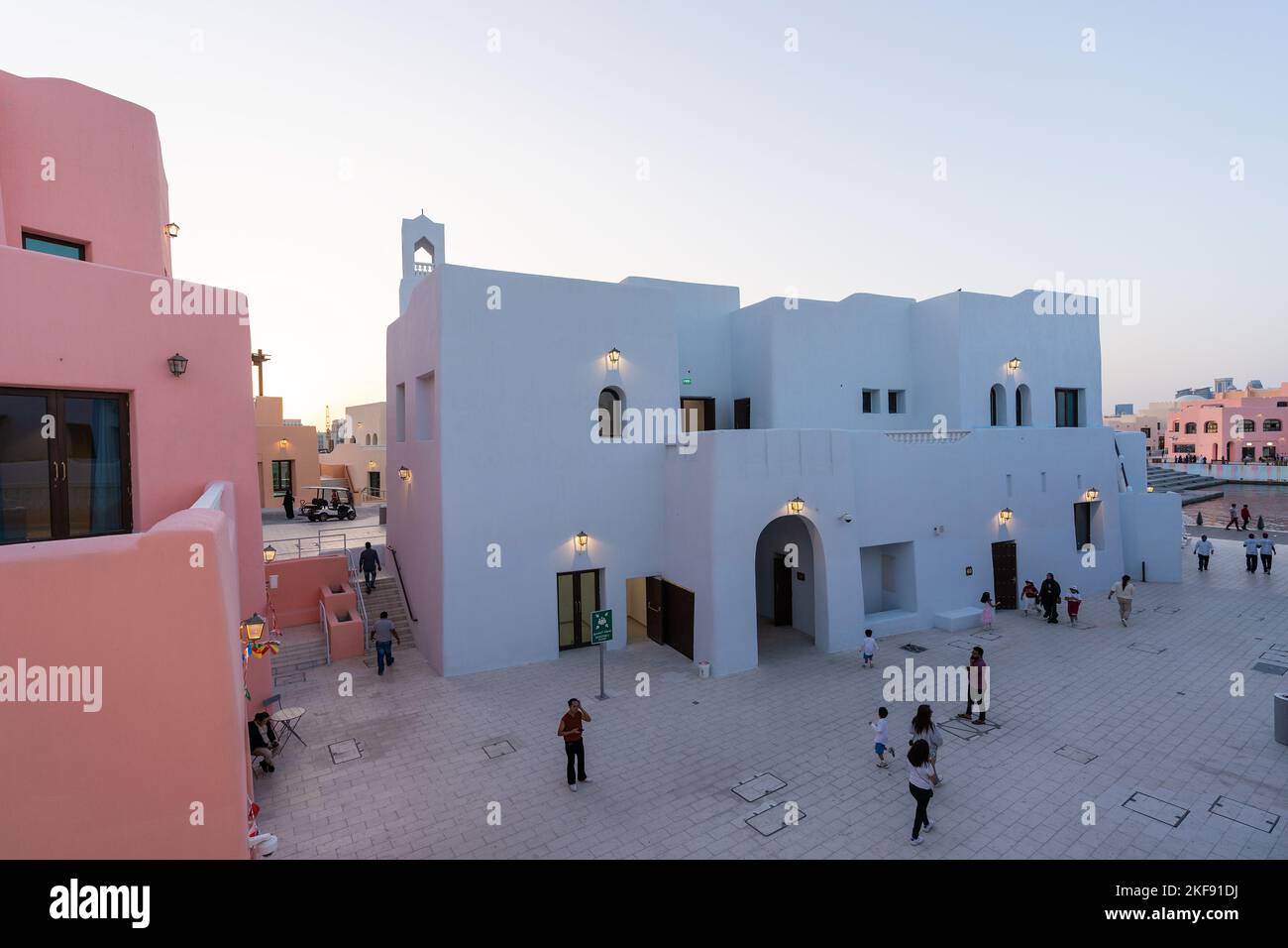 The colorful Mina District at Old Doha Port in Doha, Qatar Stock Photo ...