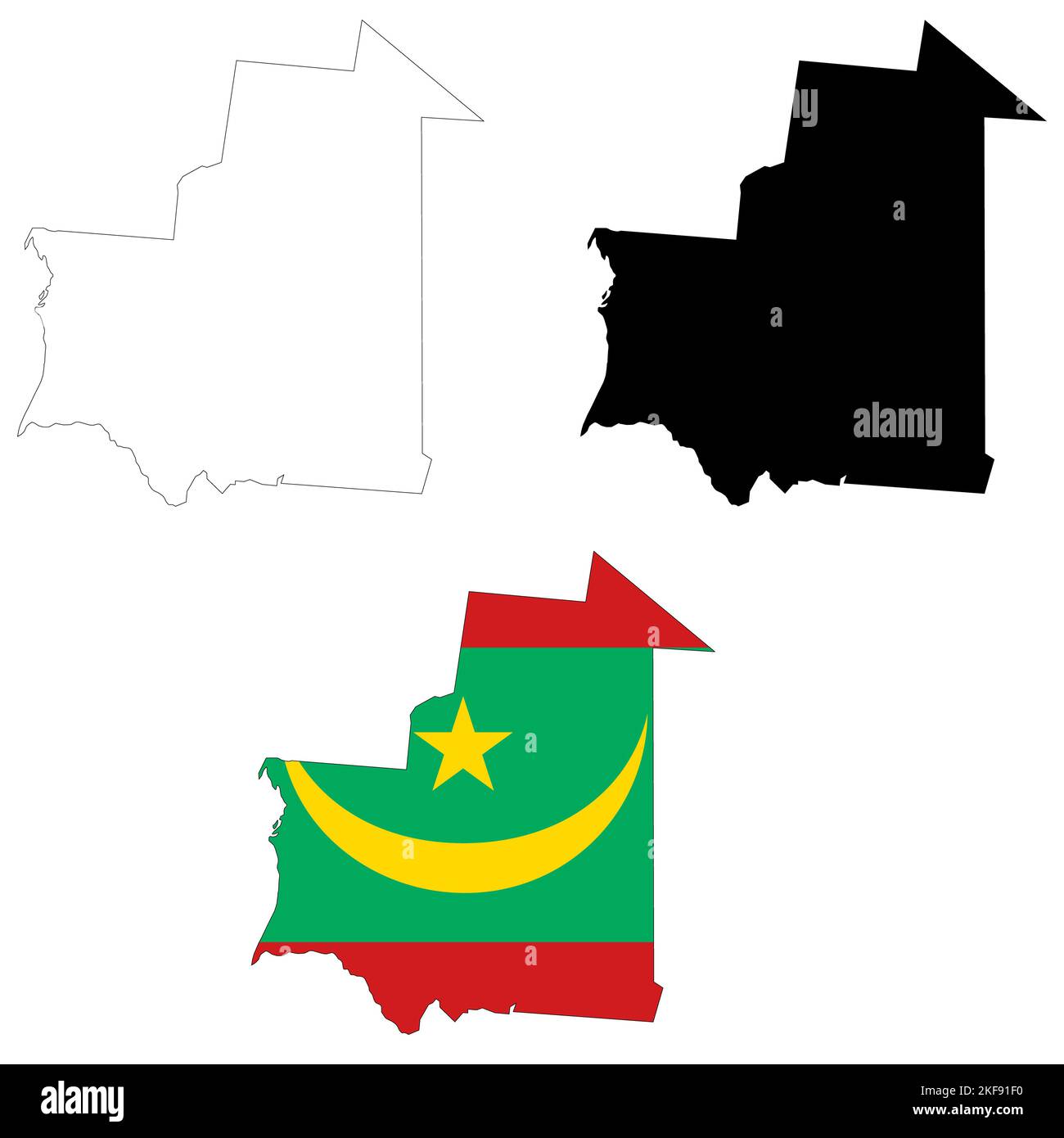 Map Mauritania On White Background Mauritania Map Outline Mauritania