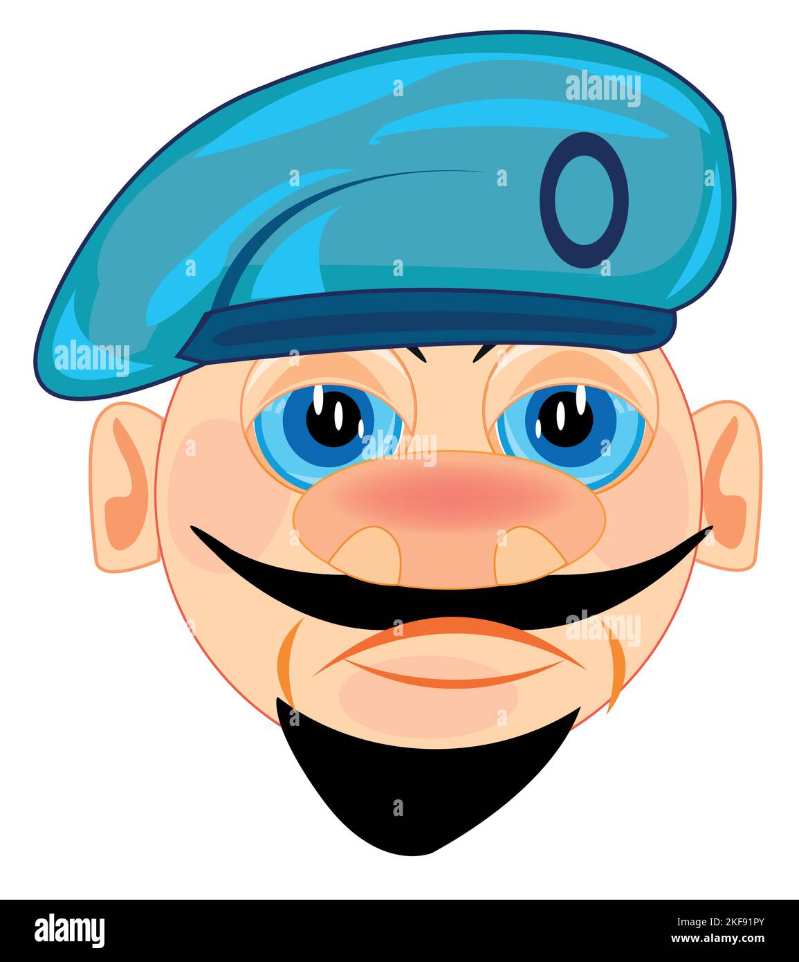 Comic illustration of the portrait men in blue beret Stock Vector Image ...