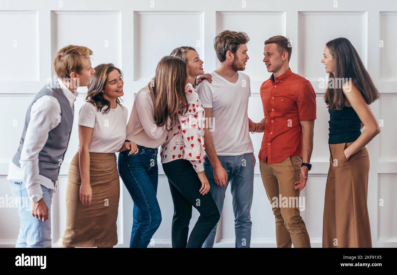 Diversity group of young people meet up Stock Photo - Alamy