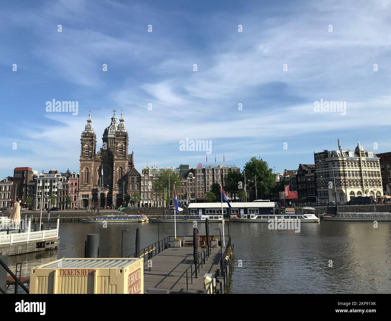 A scenic shot of Basilica of Saint Nicholas catholic church in front of ...