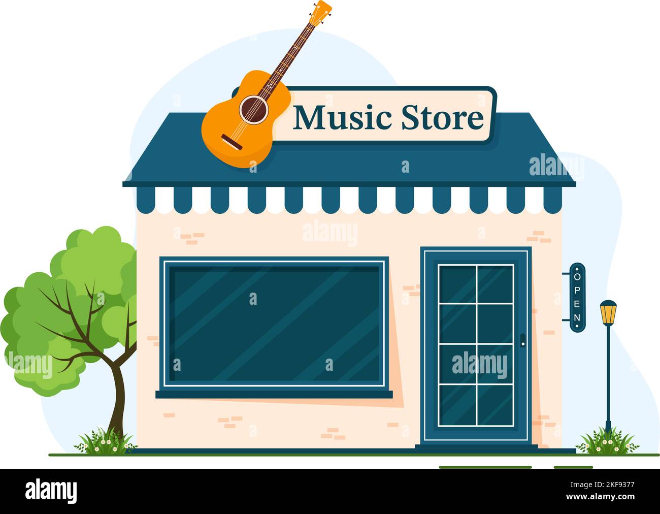 Music Store with Various Musical Instruments, CD, Cassette Tapes and ...