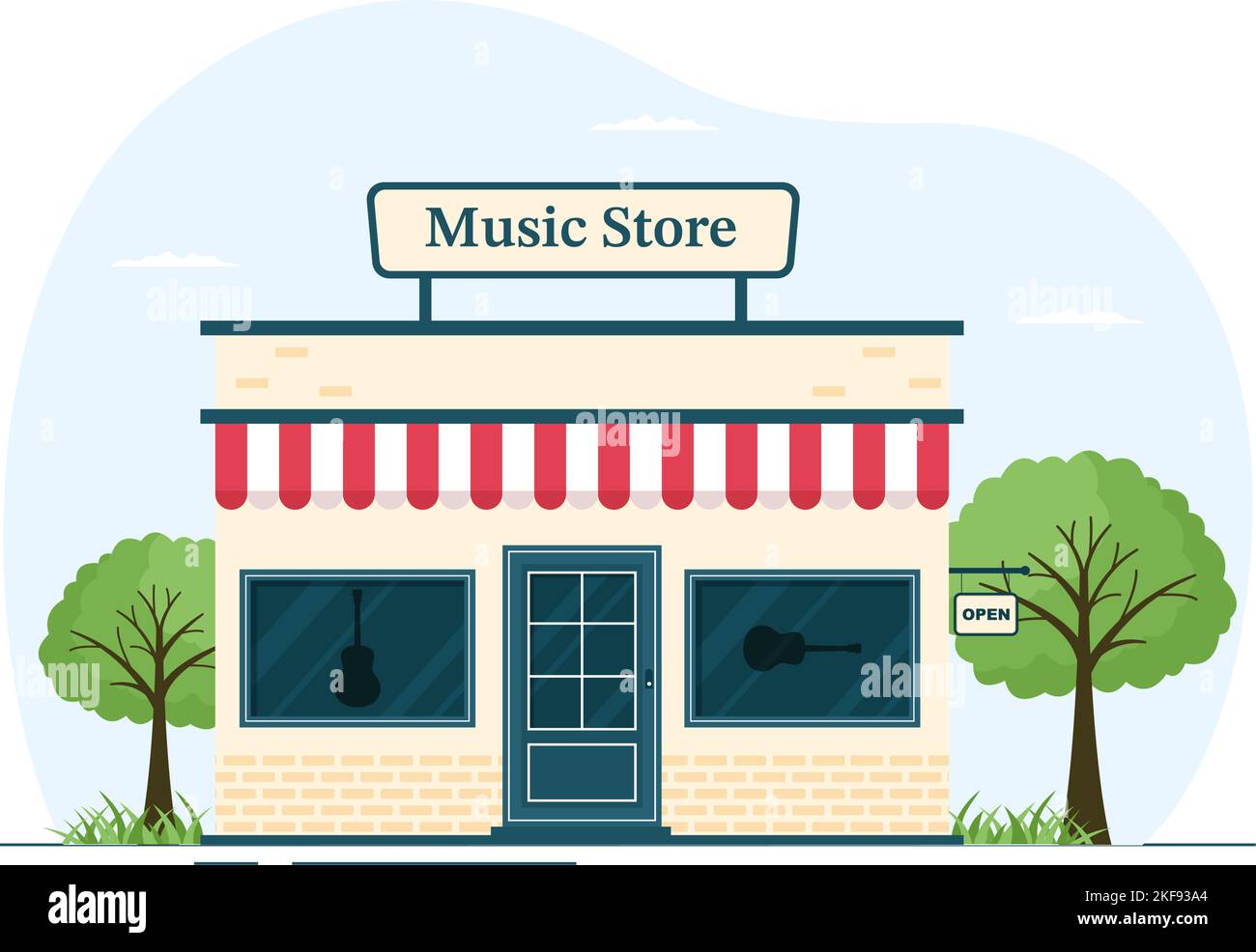 Music Store with Various Musical Instruments, CD, Cassette Tapes and ...