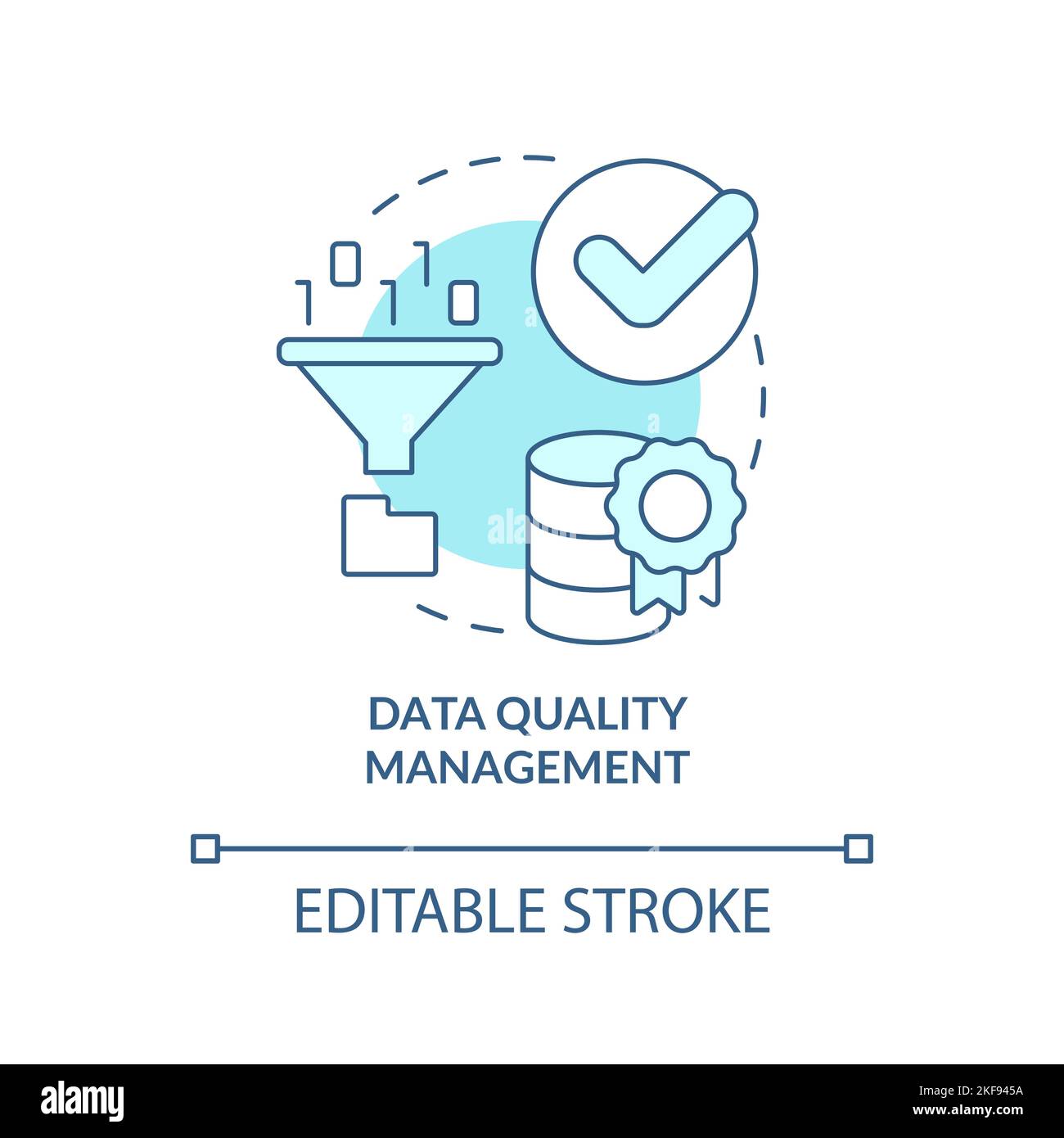 Data quality management turquoise concept icon Stock Vector Image & Art ...