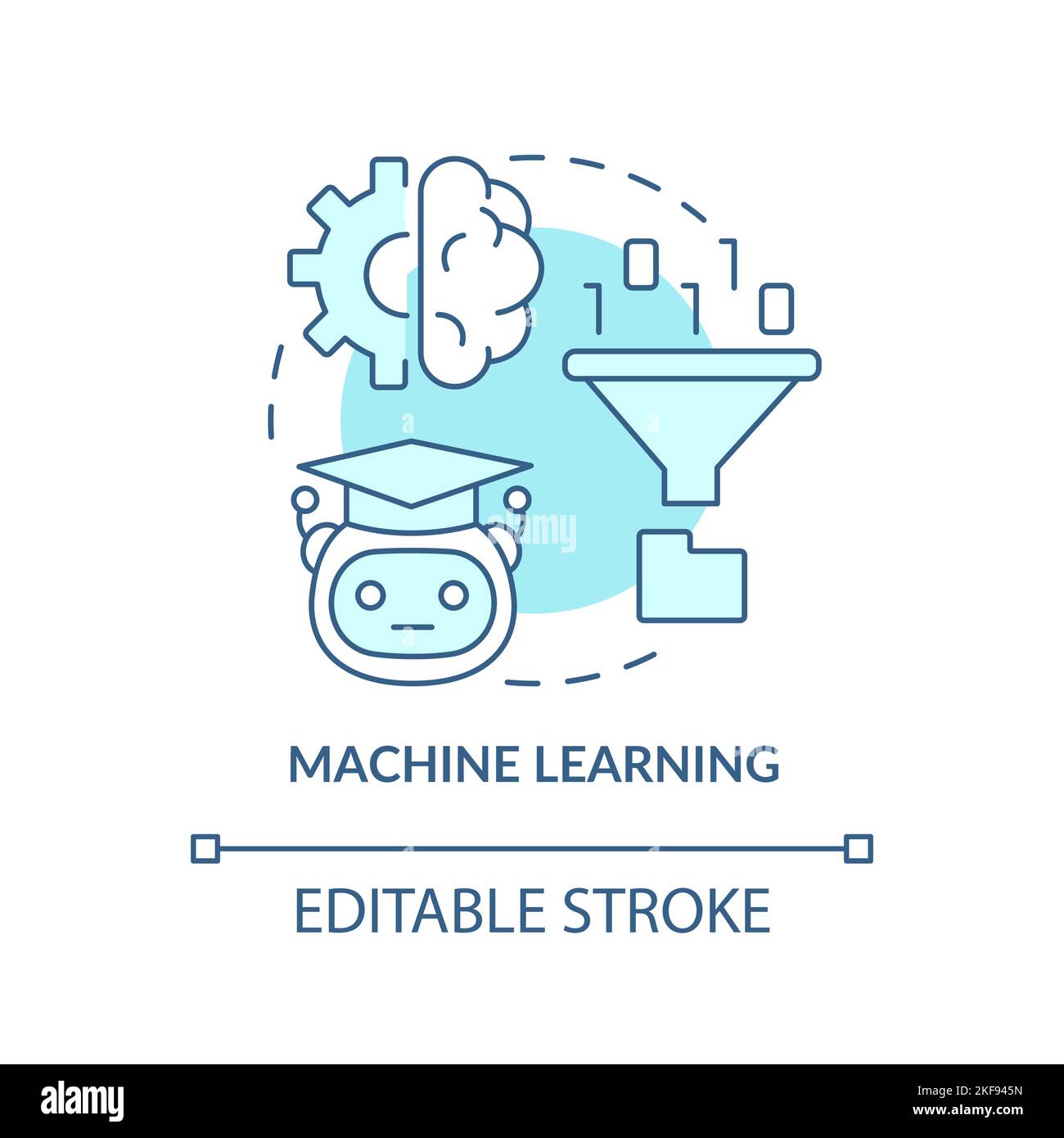 Machine learning turquoise concept icon Stock Vector Image & Art - Alamy