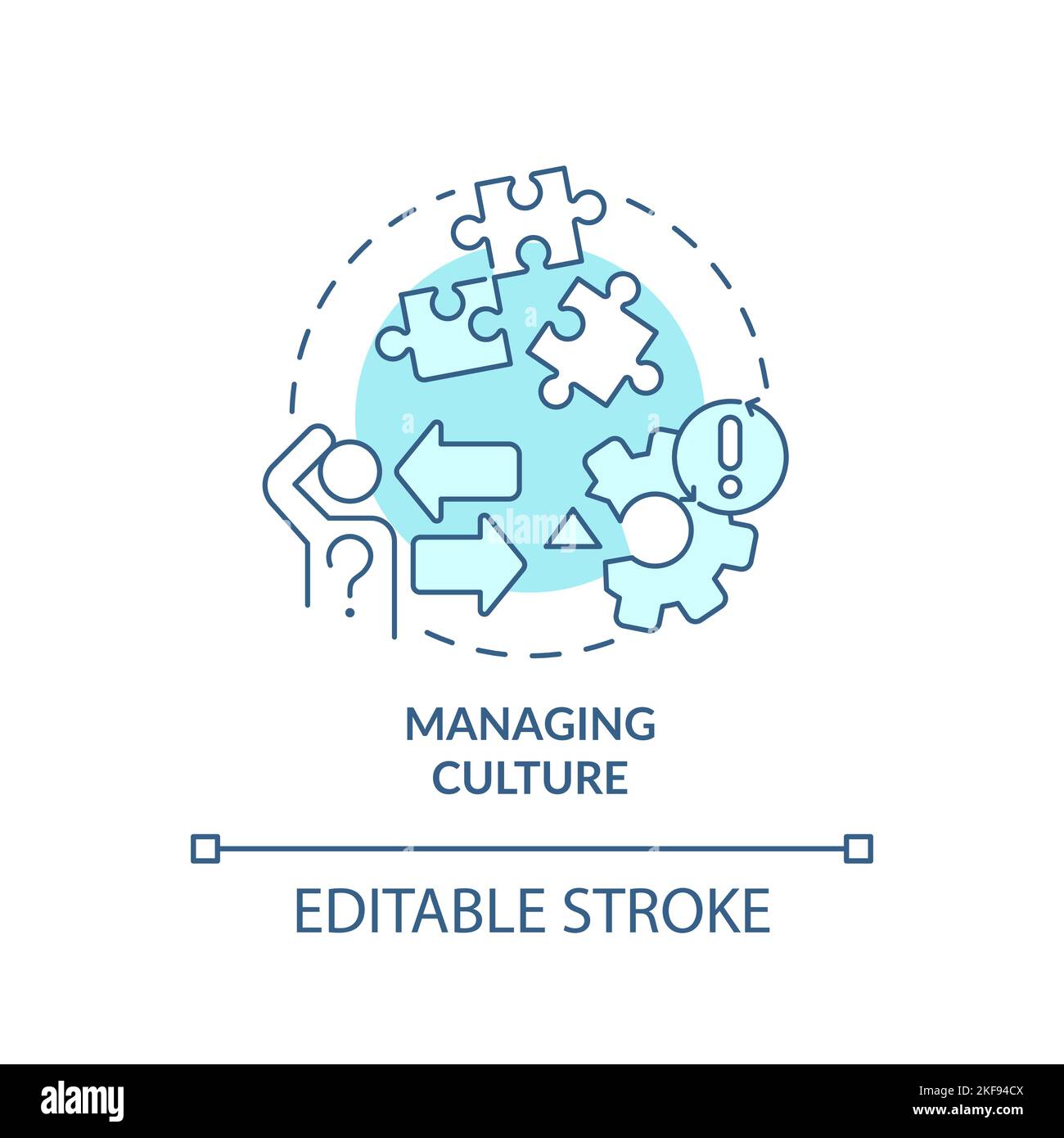 Managing culture turquoise concept icon Stock Vector Image & Art - Alamy