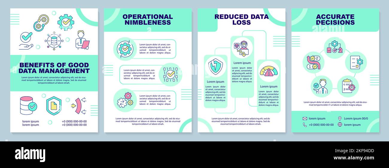 Benefits of good data management mint brochure template Stock Vector ...