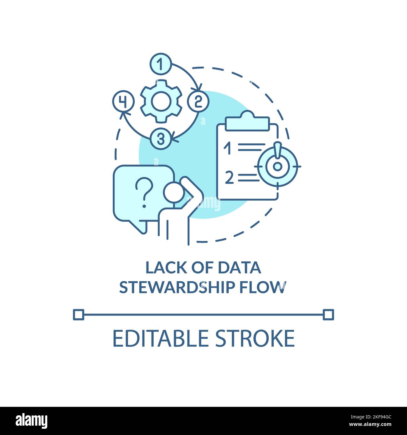 Lack of data stewardship flow turquoise concept icon Stock Vector Image ...