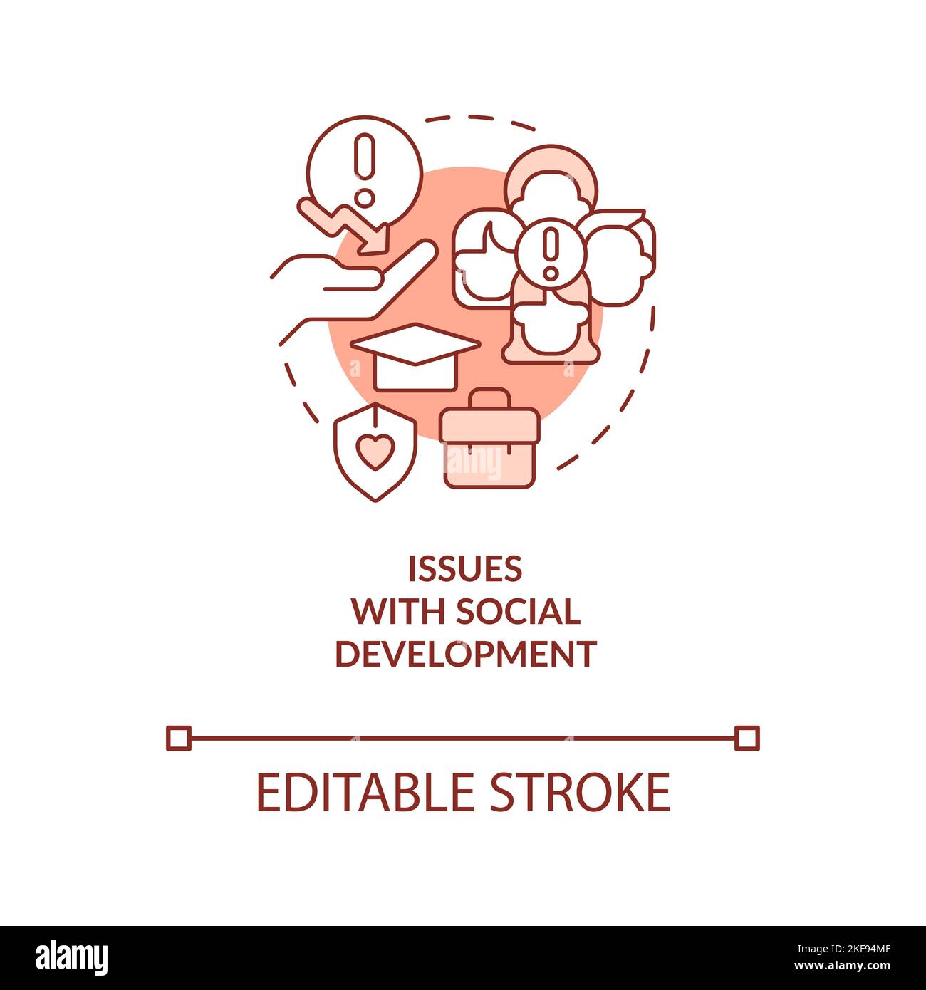 Issues with social development red concept icon Stock Vector Image ...