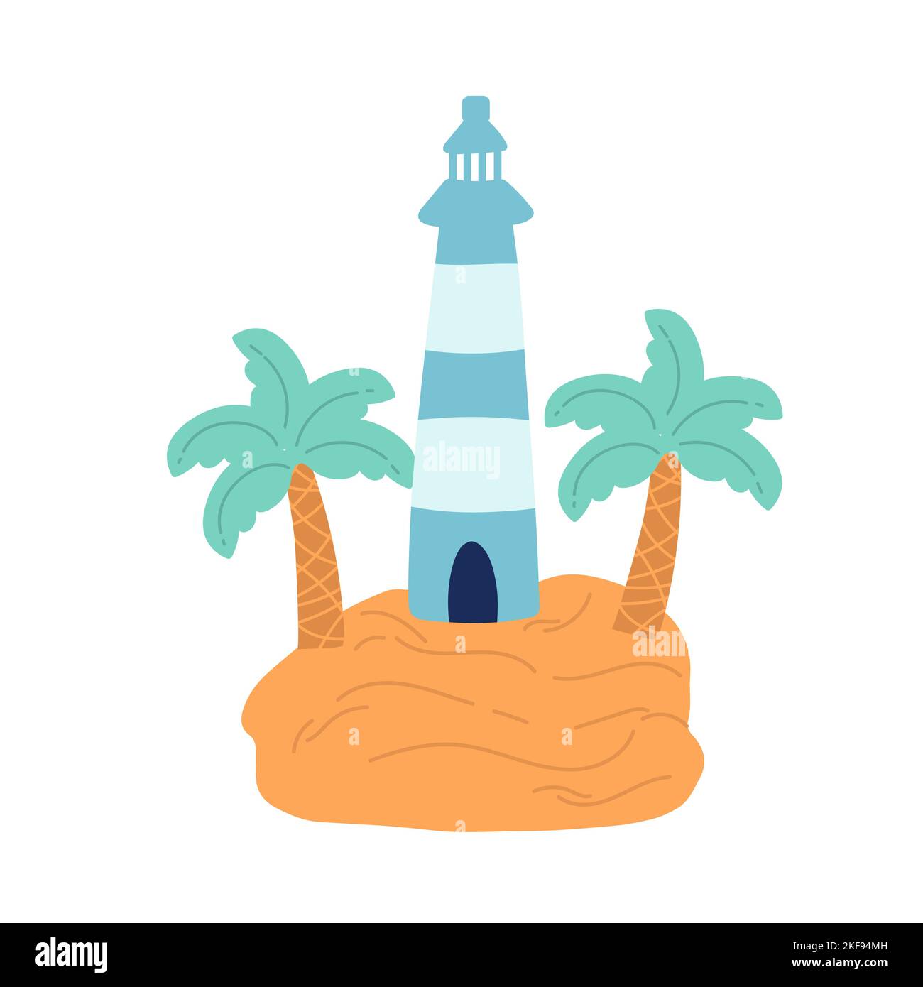 Red lighthouse on beach Stock Vector Images - Alamy