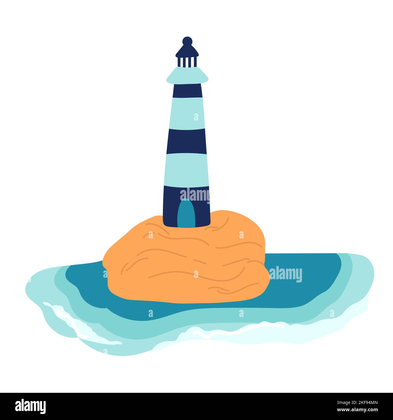 Red lighthouse on beach Stock Vector Images - Alamy