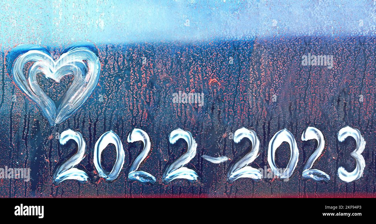 Heart and numbers 2022,2023. Abstract background new year number 2022 ...