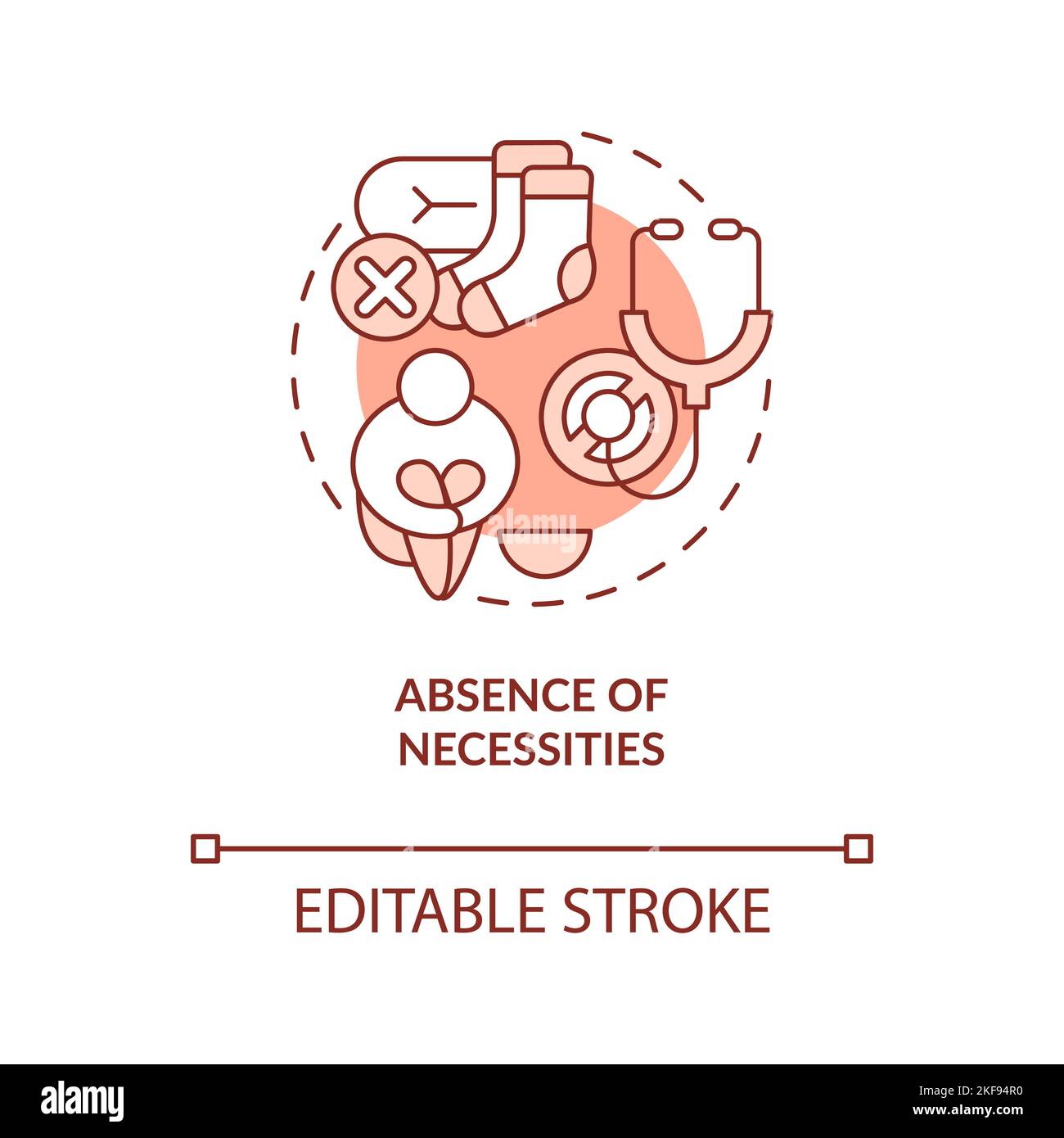 Lack of access to necessities red concept icon Stock Vector Image & Art ...