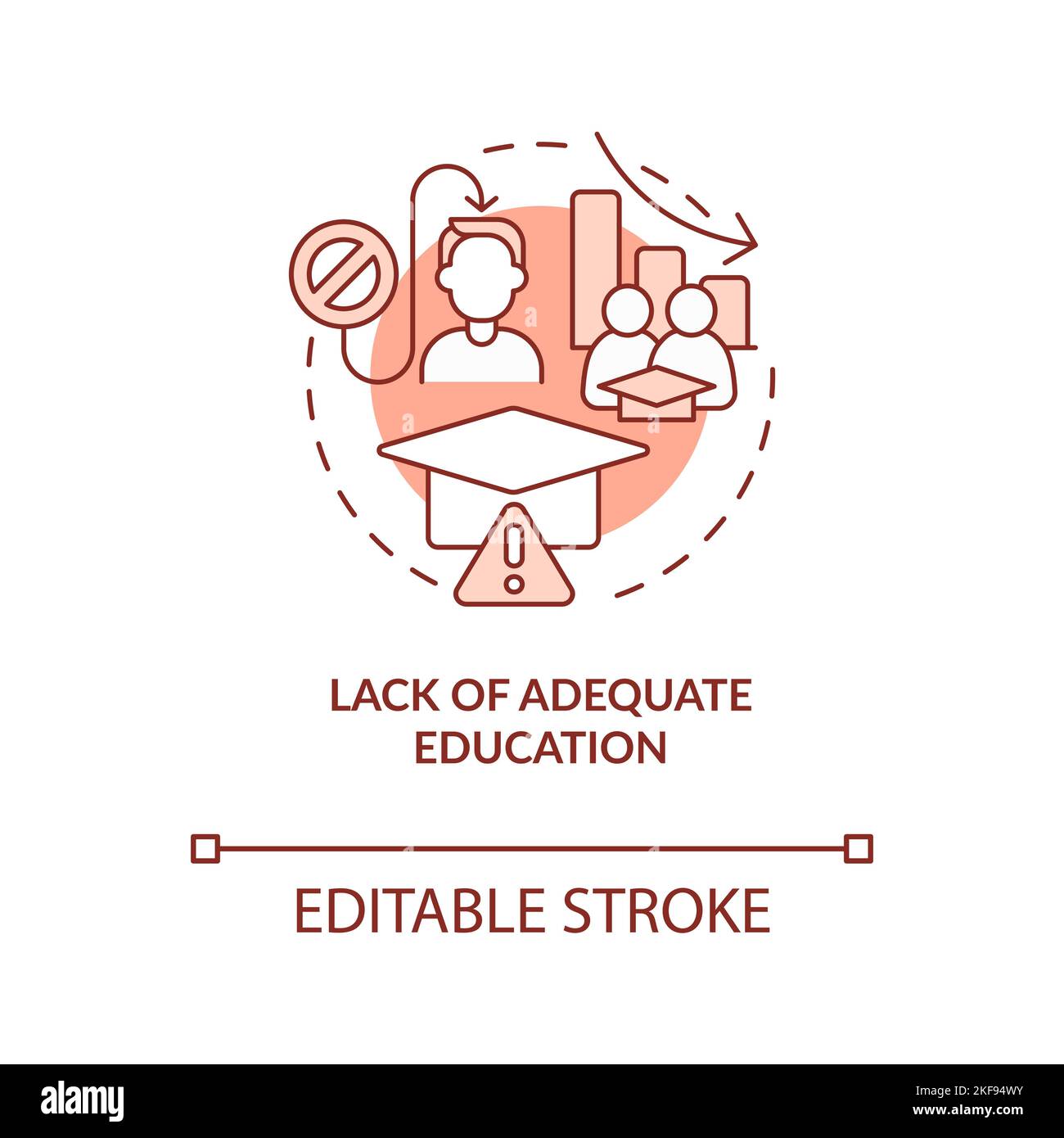 Lack of adequate education red concept icon Stock Vector Image & Art ...