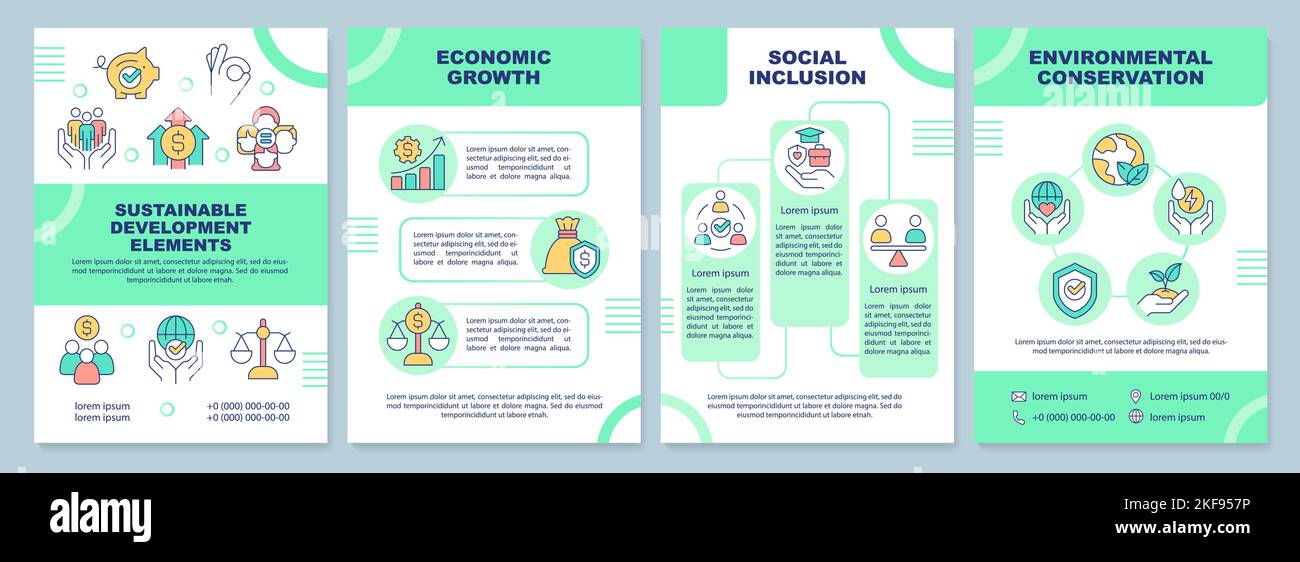 Sustainable development elements brochure template Stock Vector Image ...