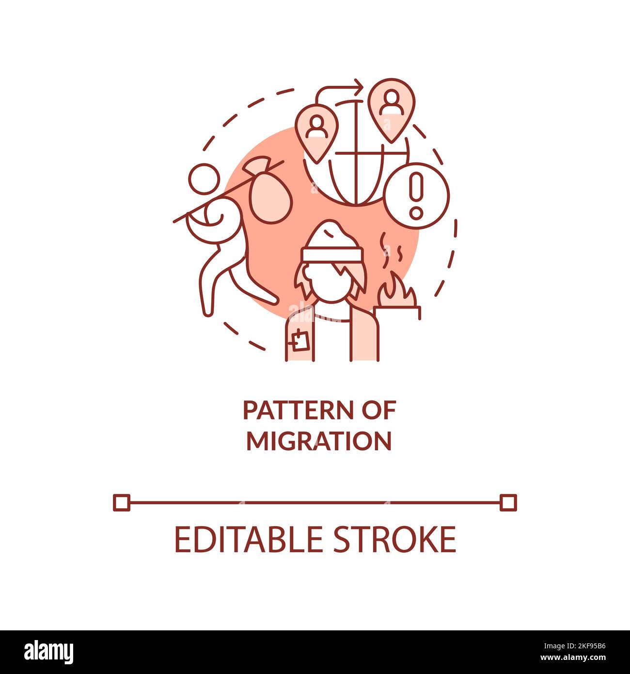 Human migration drawing Cut Out Stock Images & Pictures - Alamy