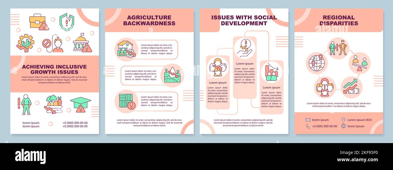 Achieving inclusive growth issues brochure template Stock Vector Image ...