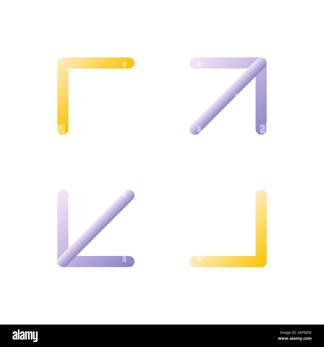 Screen enlarging flat gradient two-color ui icon Stock Vector Image & Art - Alamy