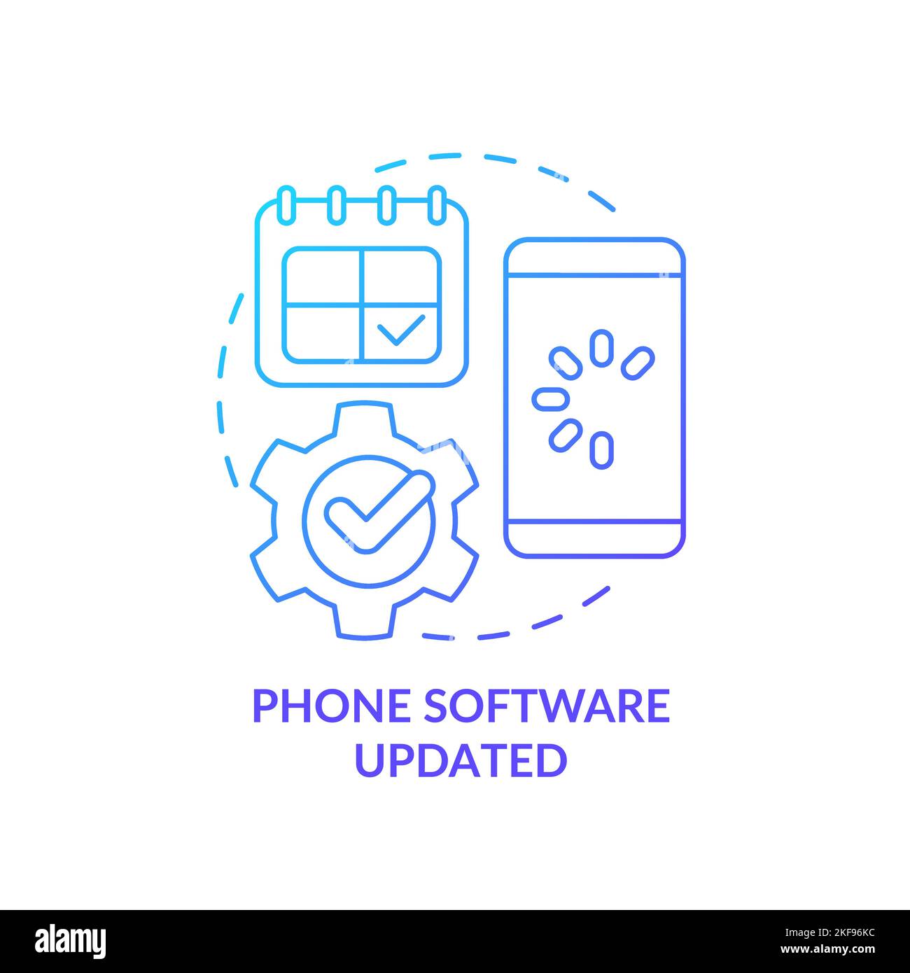 Phone software updated blue gradient concept icon Stock Vector Image & Art - Alamy