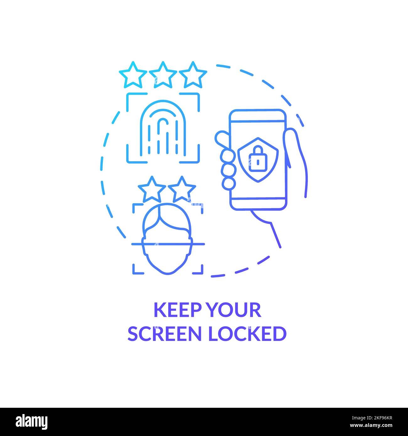 Keep your screen locked blue gradient concept icon Stock Vector Image ...