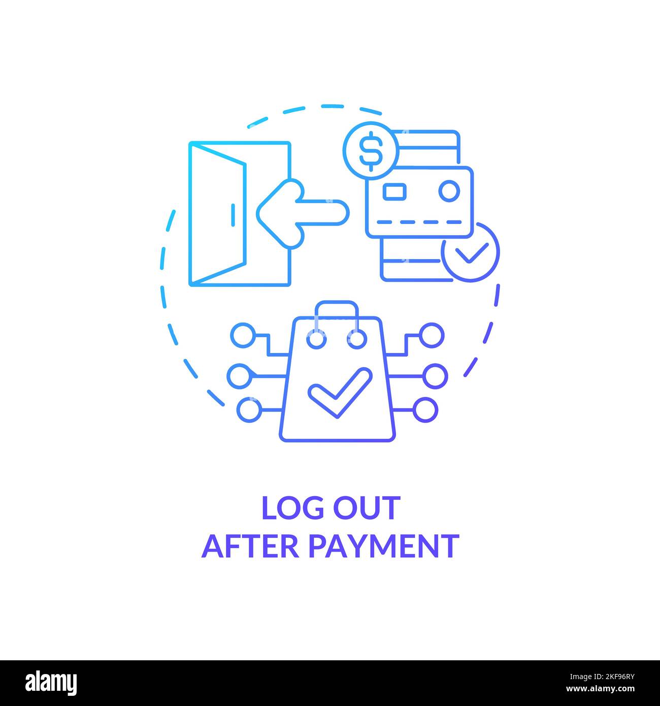 Log out after payment blue gradient concept icon Stock Vector Image ...
