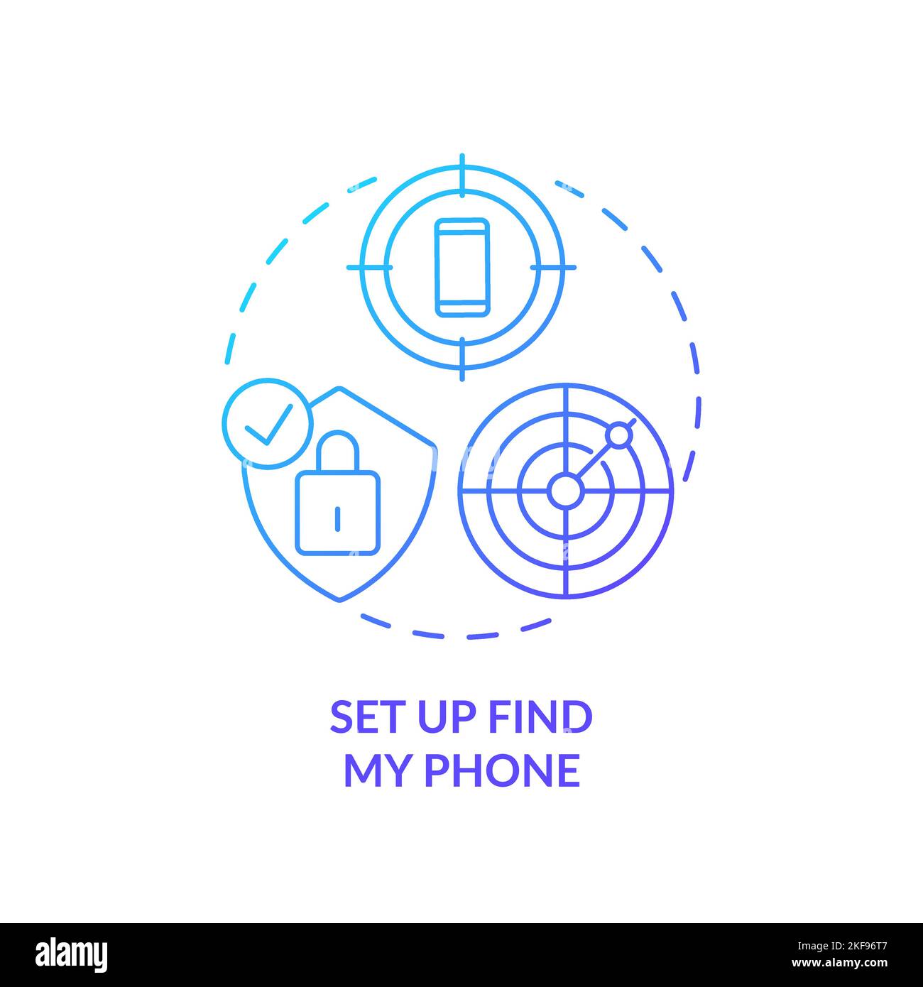 Set up find my phone blue gradient concept icon Stock Vector Image ... Set up find my phone blue gradient concept icon Stock Vector Image ...