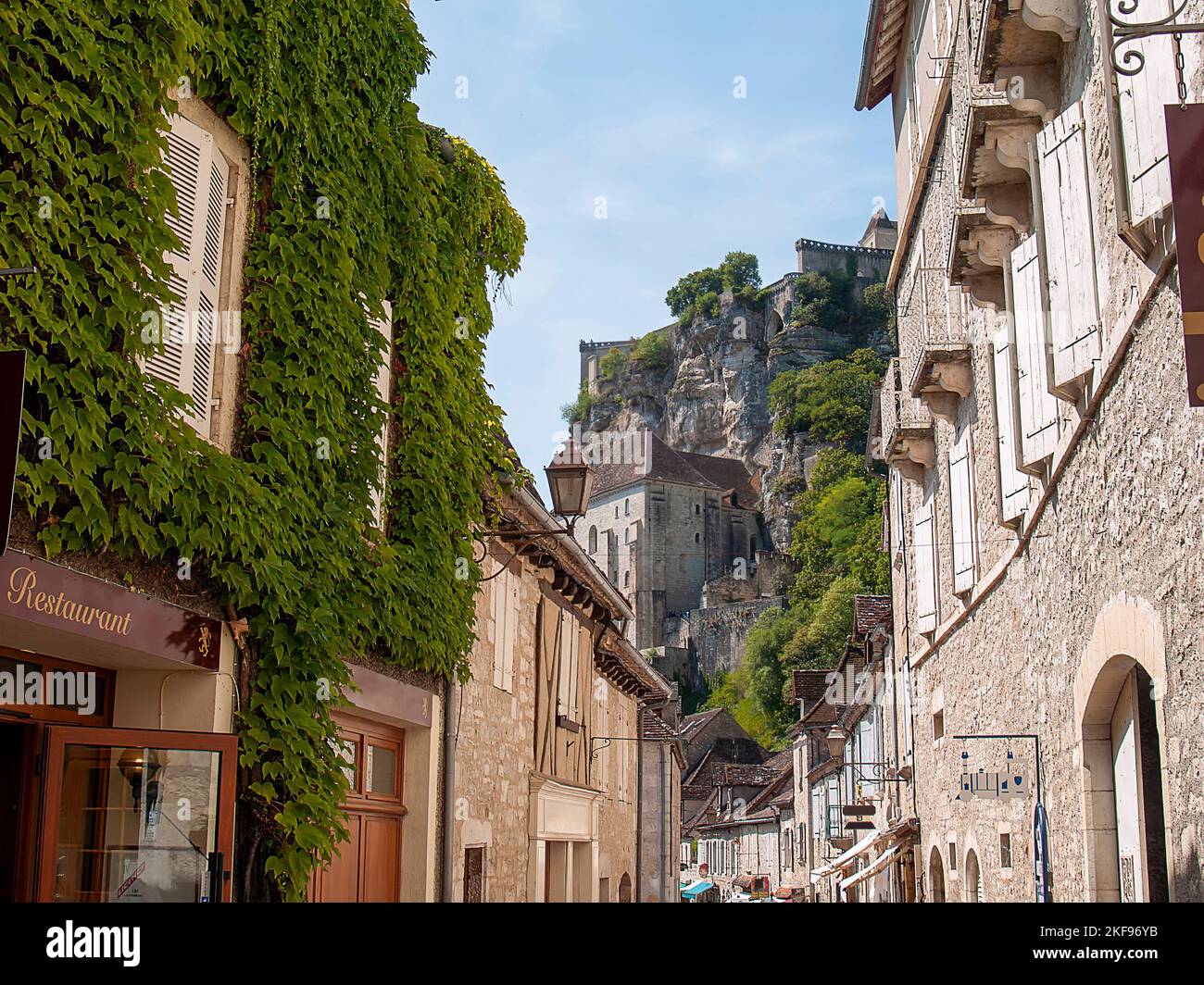 Typical street of the Village of Rocamadour, Lot department, France ...