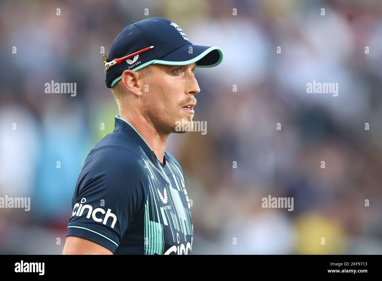Luke Wood of England looks on during the Dettol ODI Series match ...