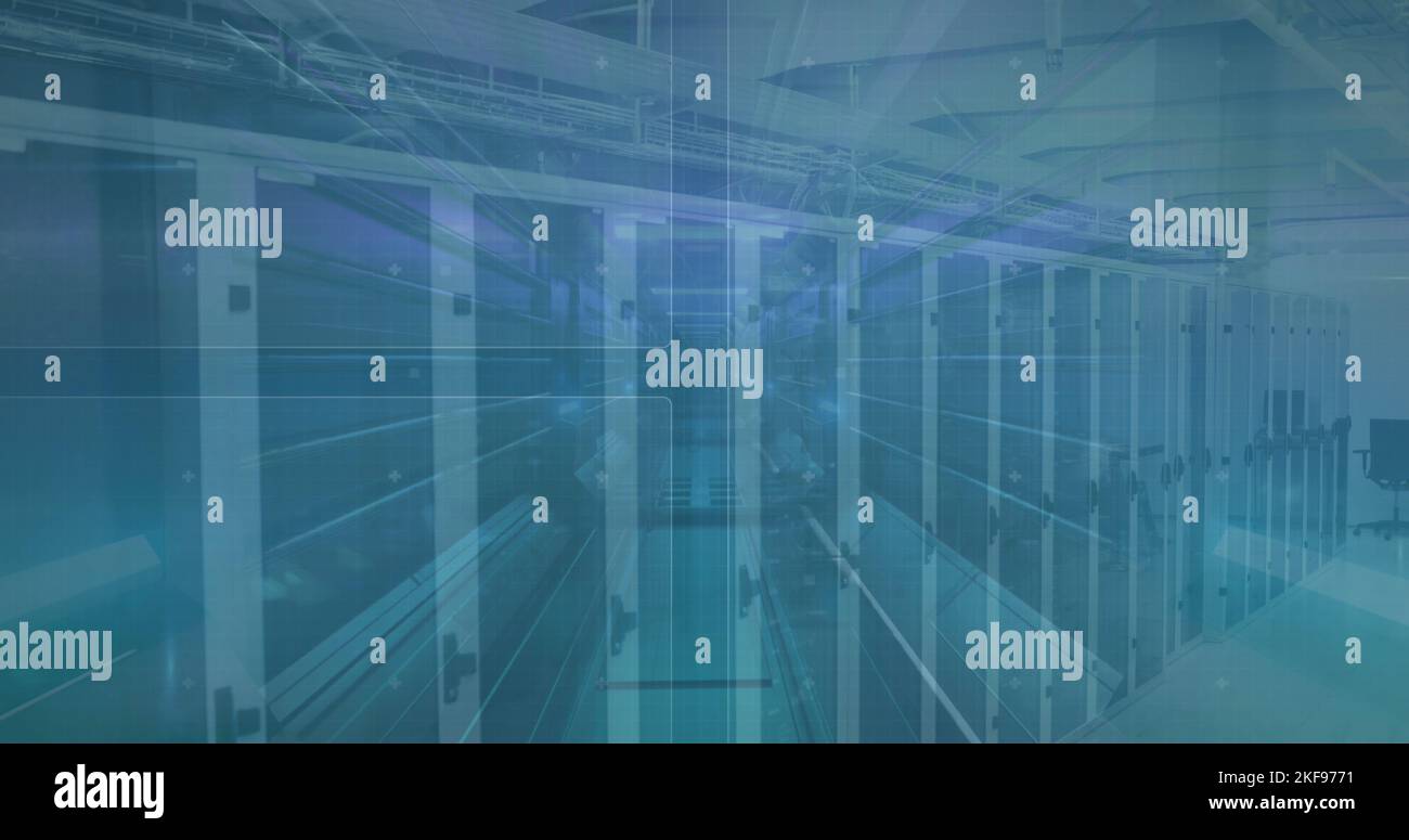 Image of numbers, data processing and sever room Stock Photo - Alamy