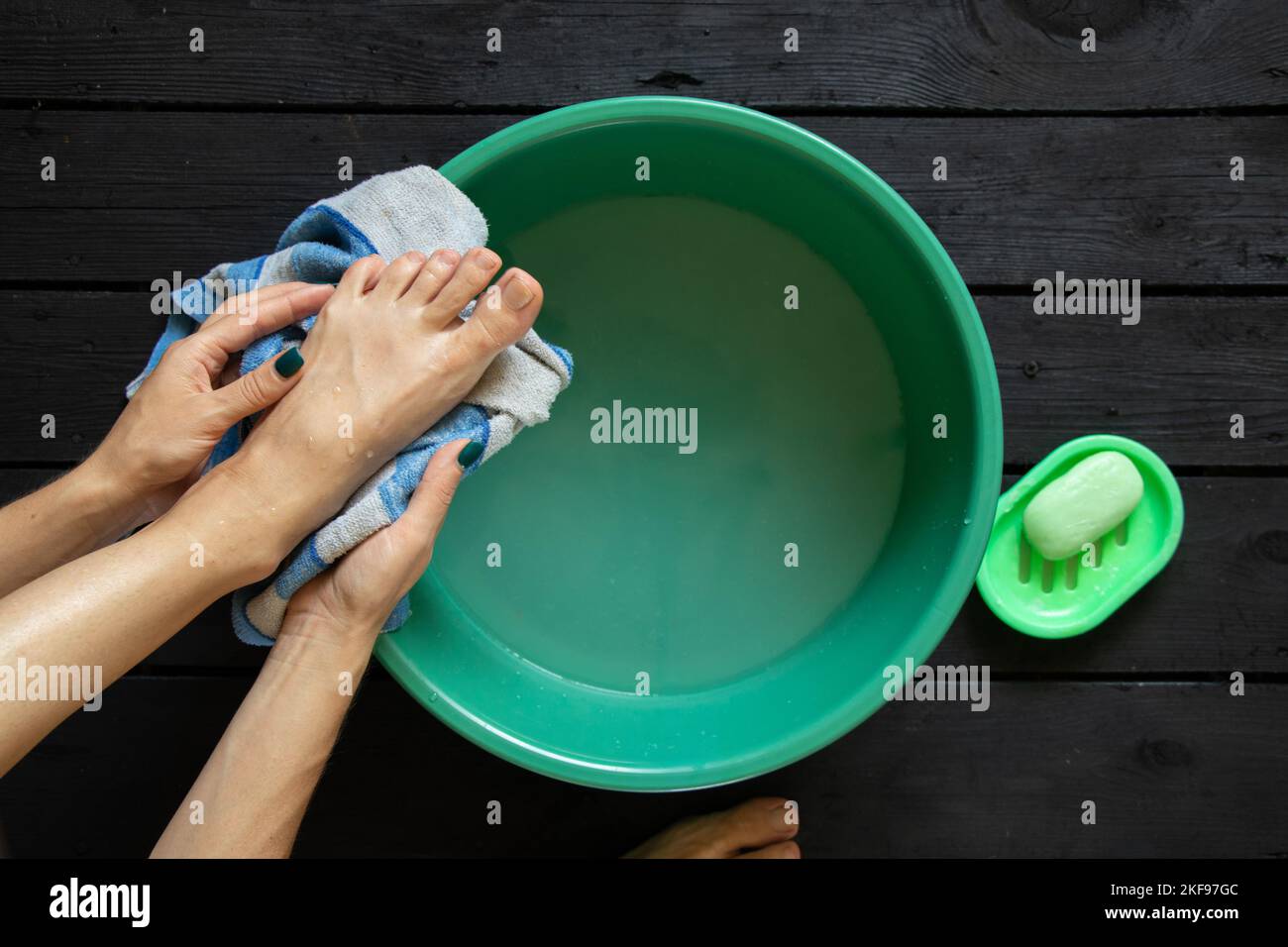 Woman foot bath hi-res stock photography and images - Alamy