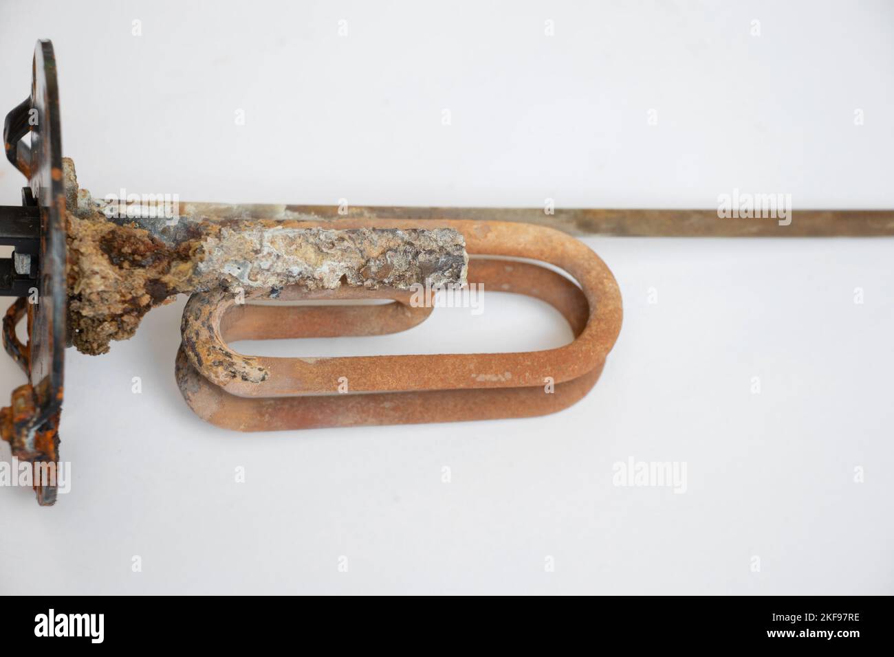 heating ten from a water heater after 8 years of operation broken on a ...