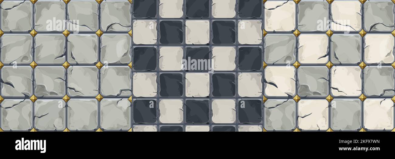 Set Stone wall from bricks, rock, game background in cartoon style ...