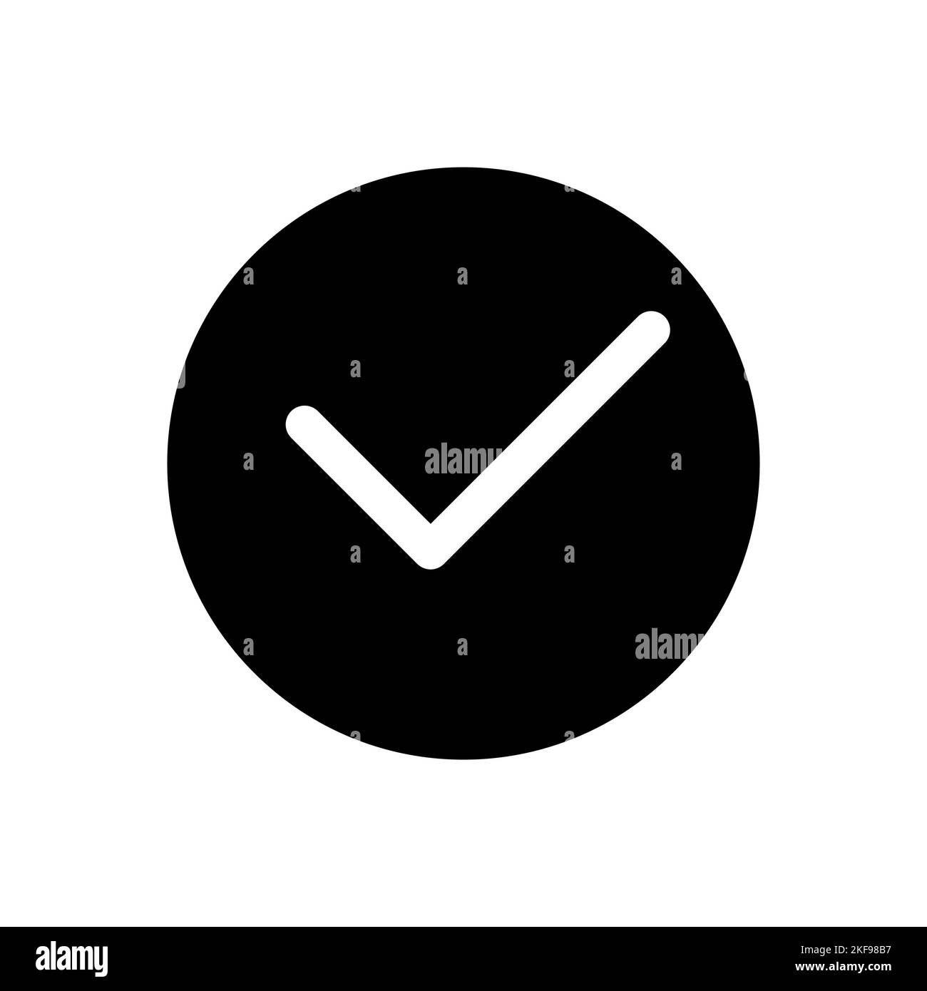 Tick in circle black glyph ui icon Stock Vector Image & Art - Alamy