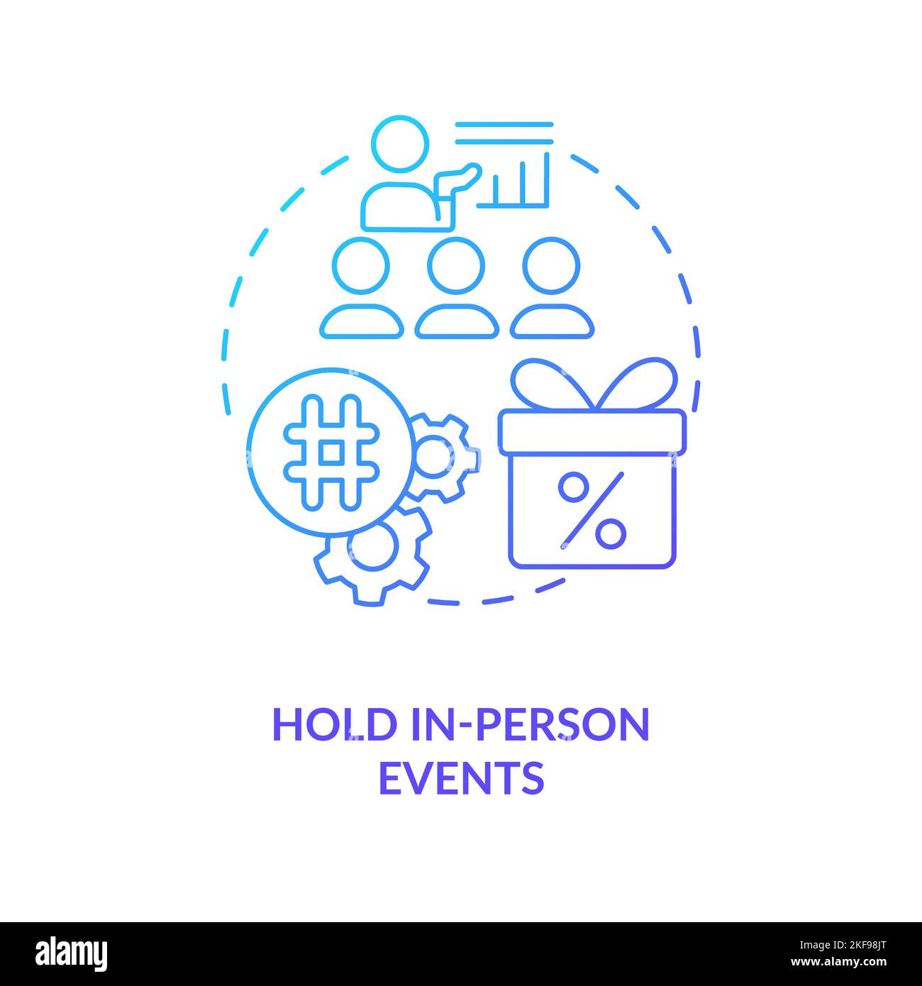 Hold in person events blue gradient concept icon Stock Vector Image ...