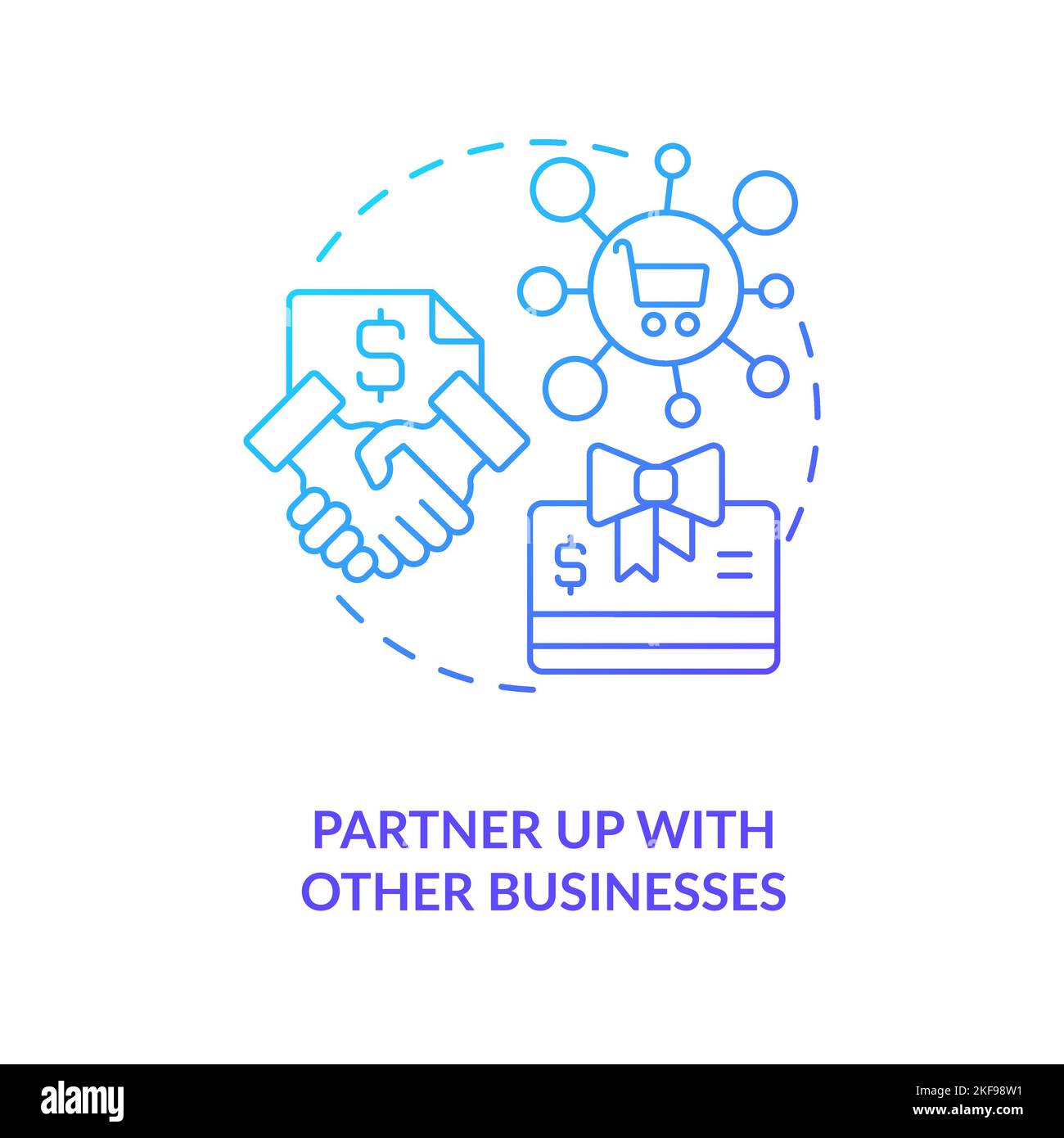 Partner up with other businesses blue gradient concept icon Stock ...