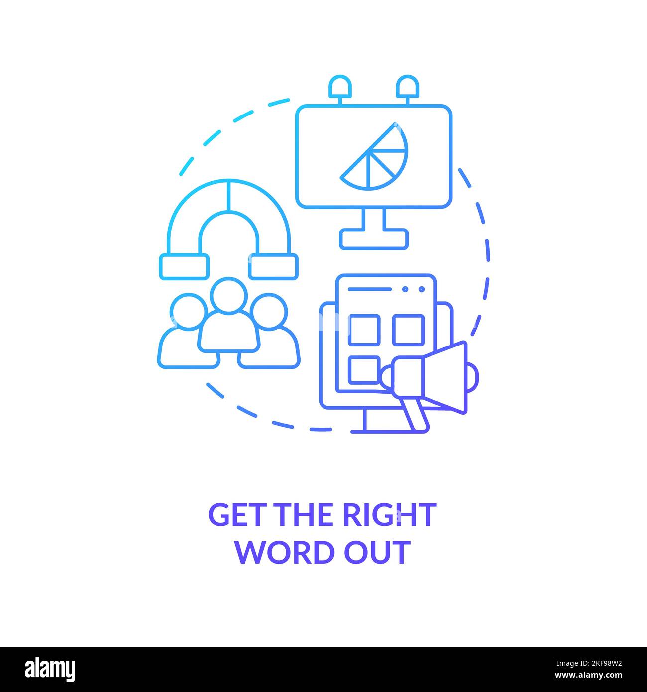 Getting right word out blue gradient concept icon Stock Vector Image ...