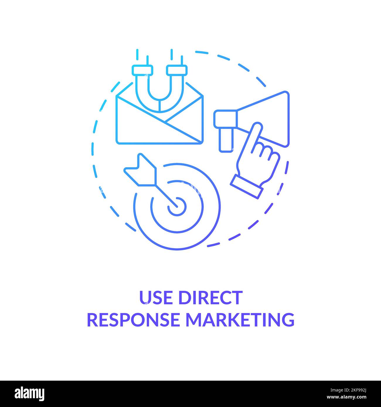 Use direct response marketing blue gradient concept icon Stock Vector ...