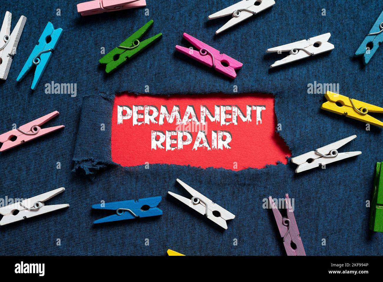 Hand writing sign Permanent Repair. Conceptual photo A repair of an ...