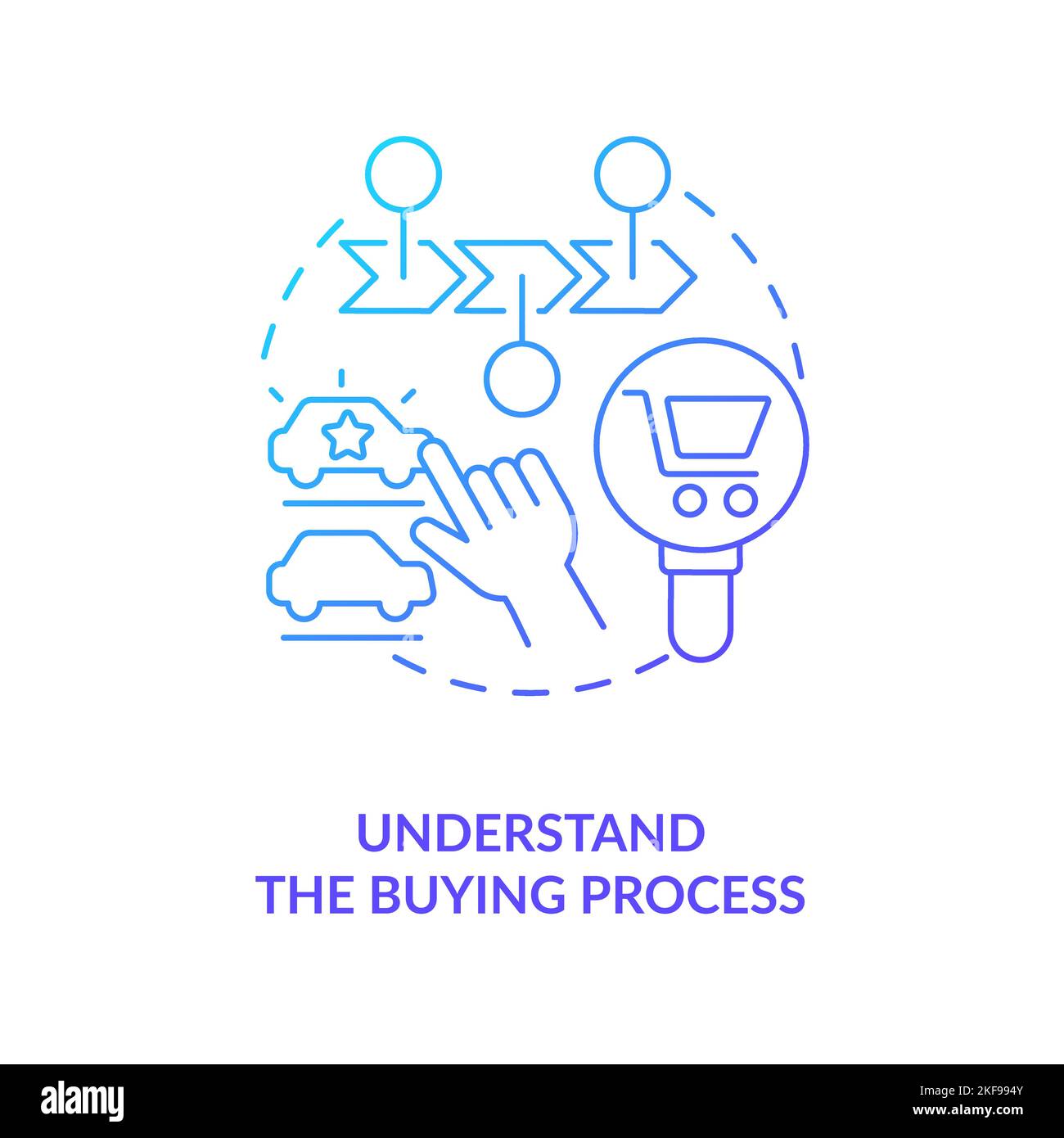Understand buying process blue gradient concept icon Stock Vector Image & Art - Alamy