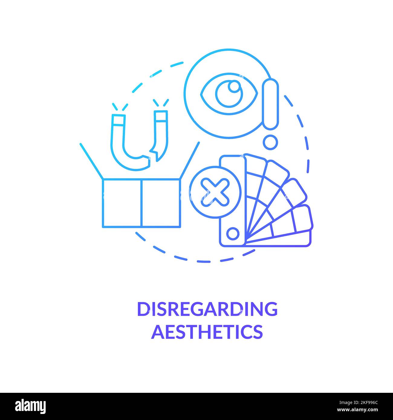 Disregarding aesthetics blue gradient concept icon Stock Vector Image ...