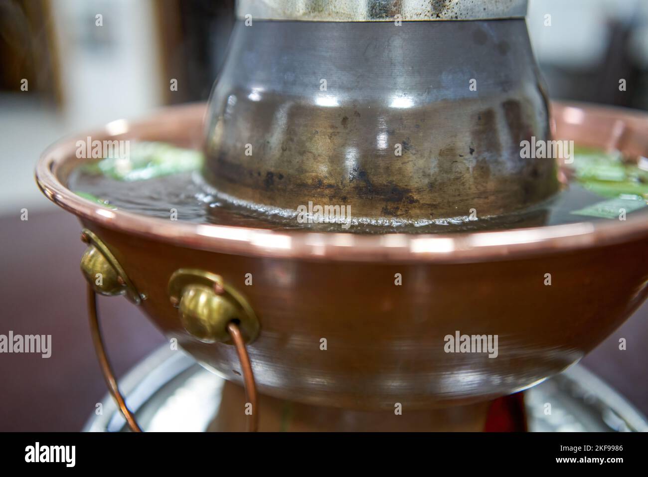 Traditional and delicious old Beijing copper pot mutton Stock Photo - Alamy