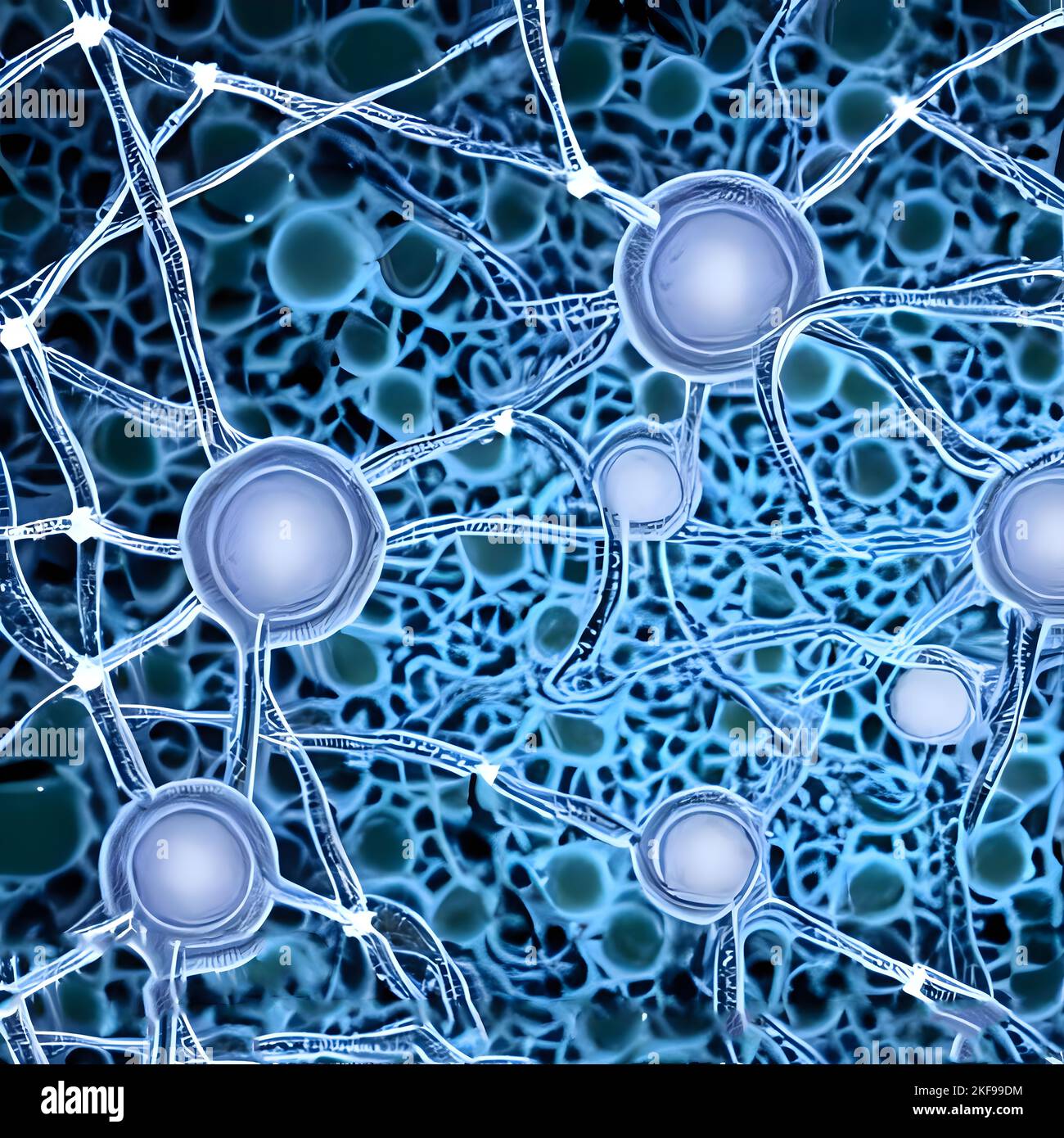 A computer generated multiple virus bacteria floating in a cellular ...