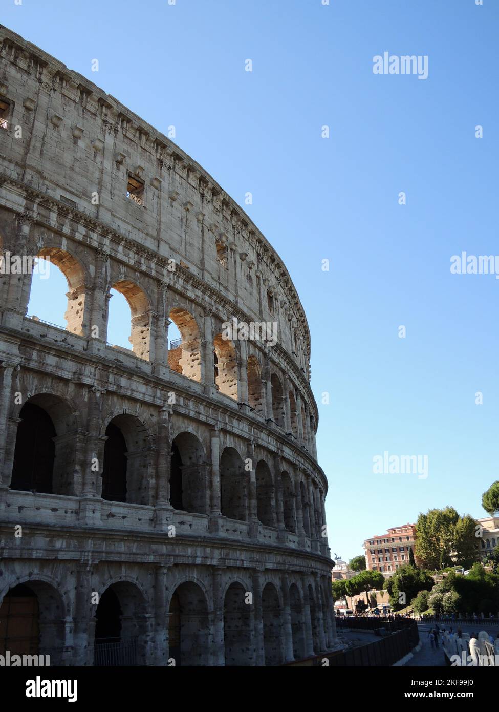 A vertical exterior shot from the ruins of the Colosseum, an ancient ...