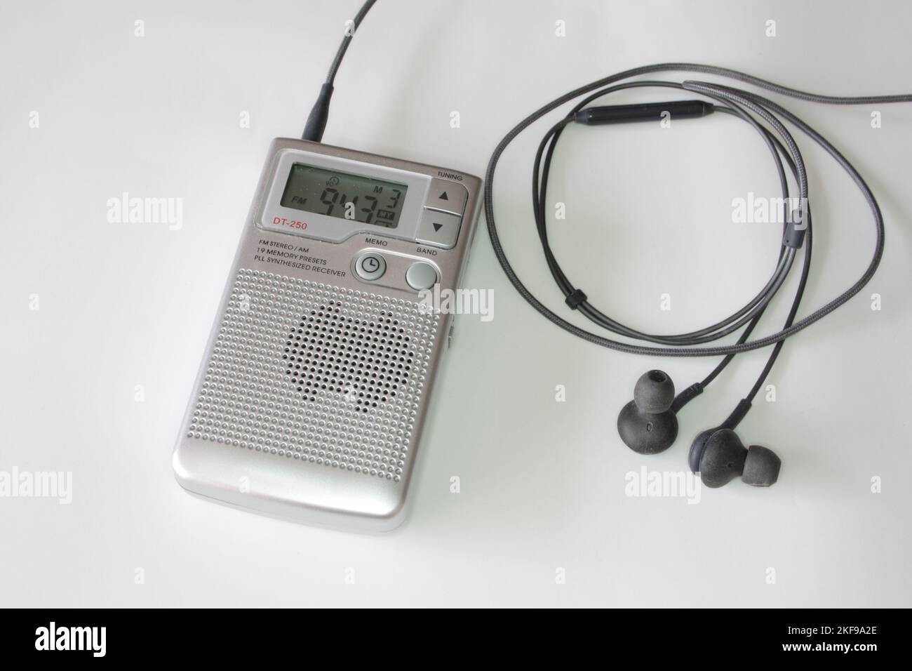 Digital radio receiver with connected earphones Stock Photo - Alamy