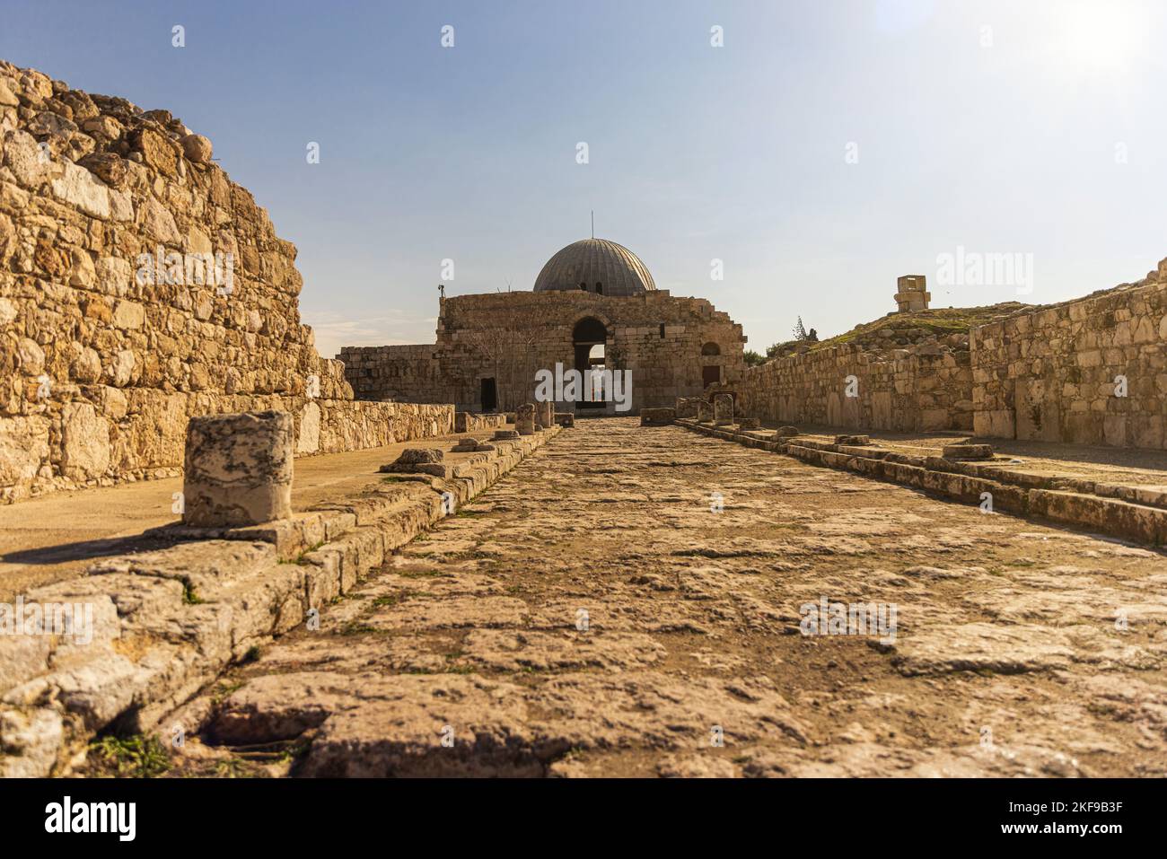 Colonnated Street leading to the Monumental Gateway at Umayyad Palace ...