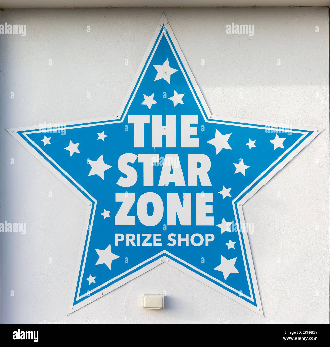 Sign for The Star Zone prize shop on the seafront, Felixstowe, Suffolk ...