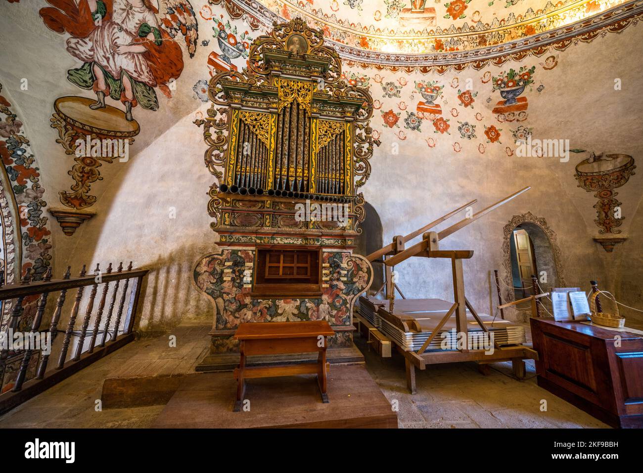 The antique pump organ & bellows of the Church of San Jeronimo ...