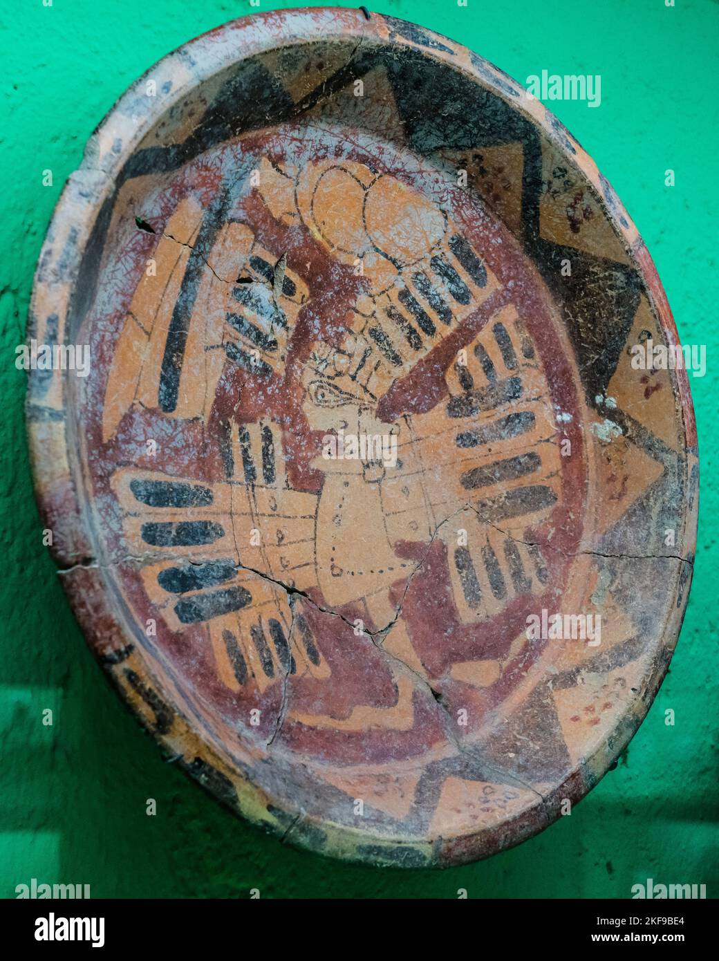 A ceramic polychrome dish from the Classic Maya Period, 200 - 750 A.D ...