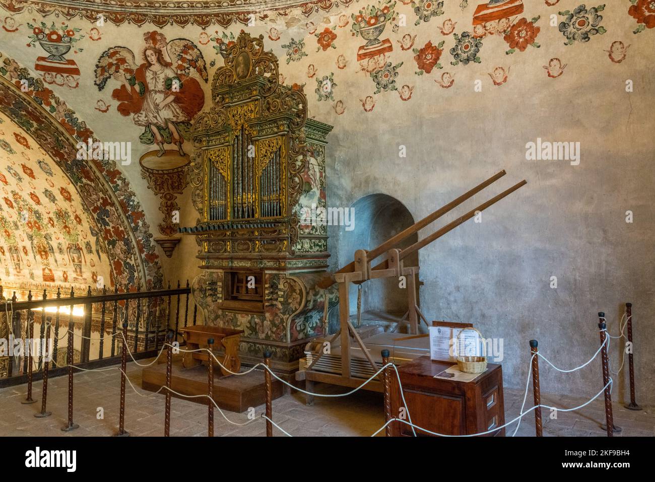 The antique pump organ & bellows of the Church of San Jeronimo ...